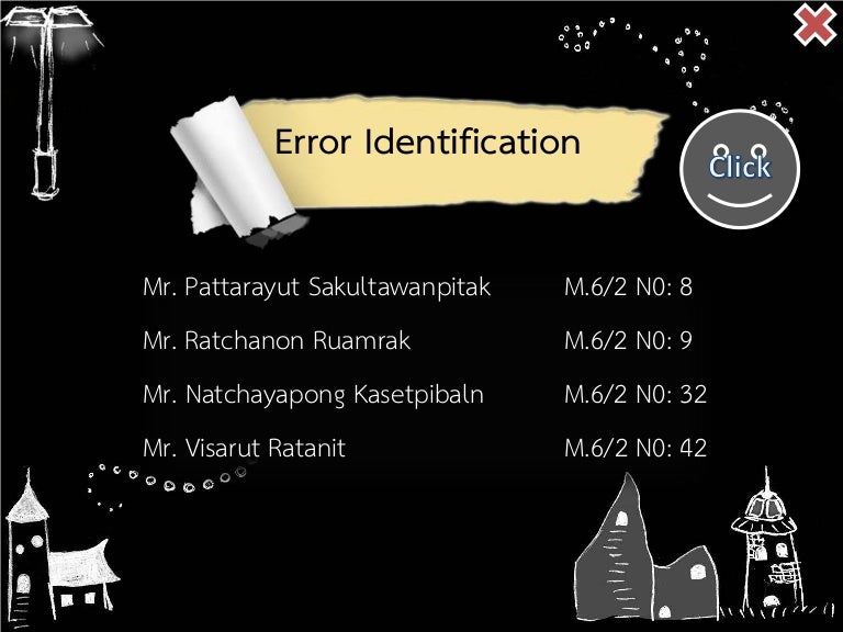 Error Identification Error Identification