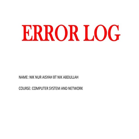 Error log | PPTX