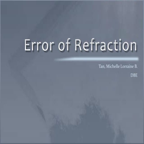 Error of refraction | PPT