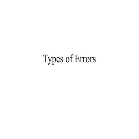 Errors | PPT