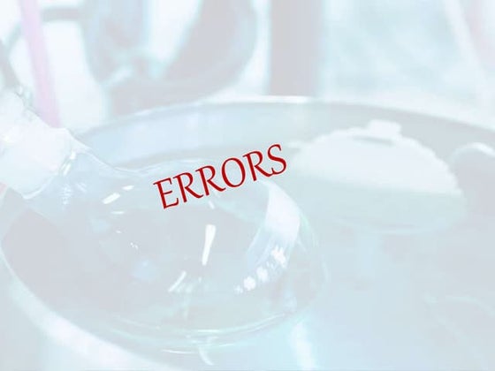 Methods of minimizing errors | PPTX | Chemistry | Science