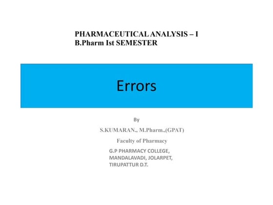 Methods Of Minimizing Errors Ppt
