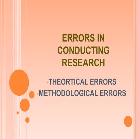 Errors in conducting research | PPTX