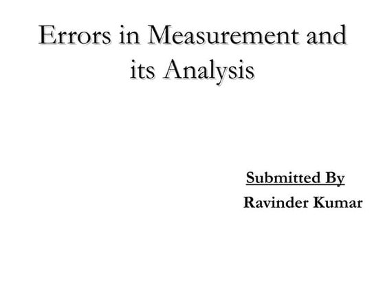 Errors in measurement | PPT