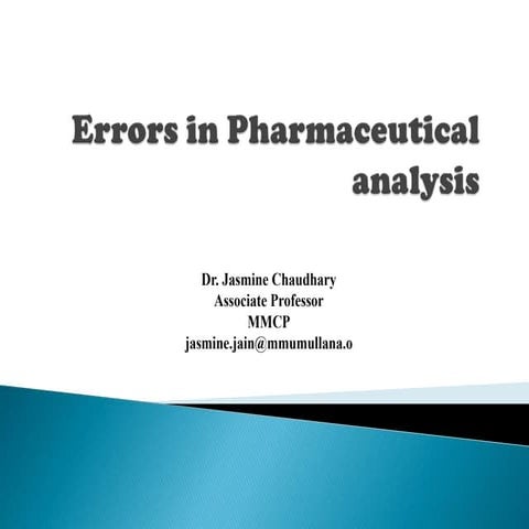 Errors in pharmaceutical analysis | PPT