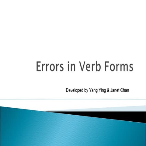 Errors in verb forms | PPT