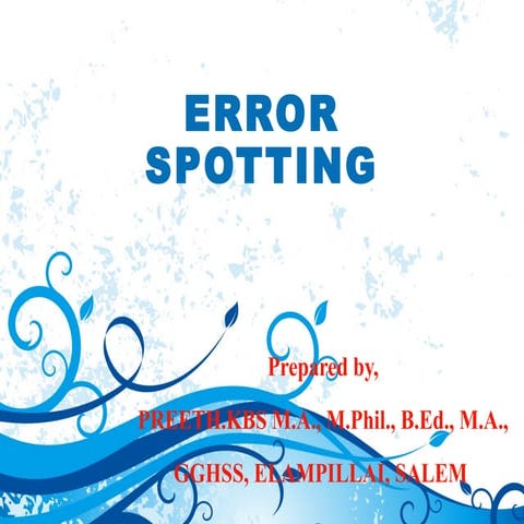 Error spotting | PPT