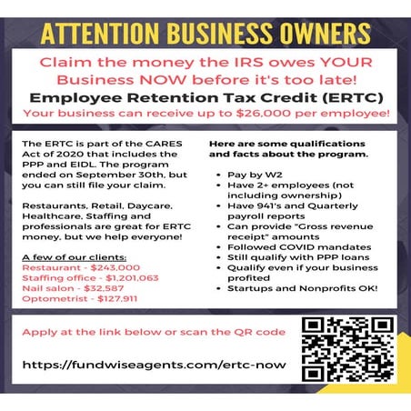 ERTC Flyer 2022.pdf | Business Accounting & Finance | Business