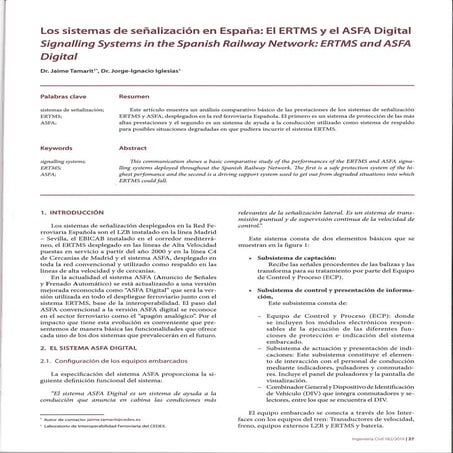 ERTMS vs ASFA Digital in Spain | PDF