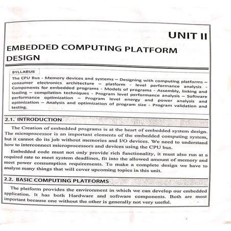 Embedded and Real Time Systems Unit 2.pdf