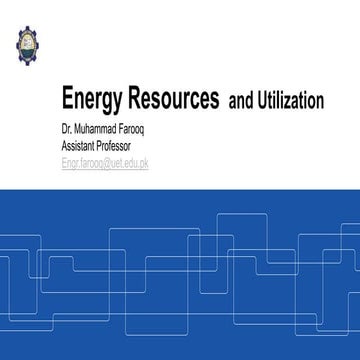 Energy Resources and Utilization | PPTX