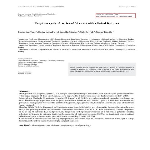 Eruption cyst | PDF