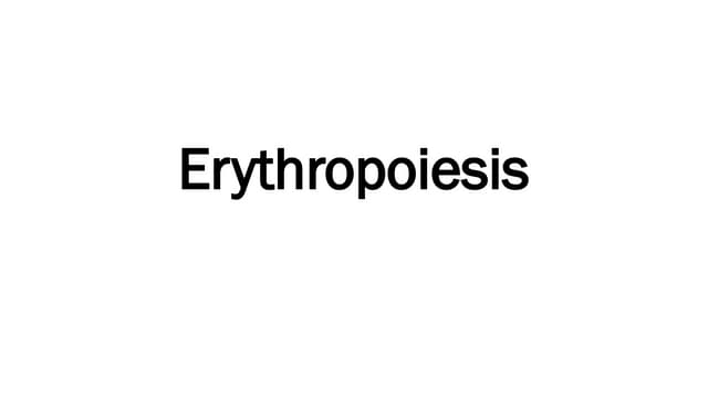 Erythropoiesis notes | PDF