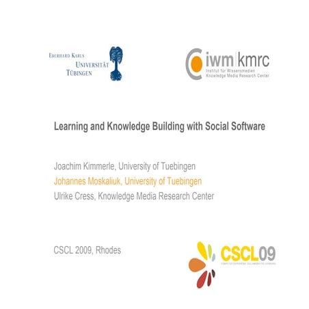 Learning and Knowledge Building with Social Software. | PDF