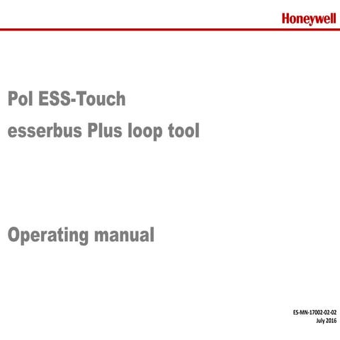 ES-MN-17002-02-2 User Manual PolESS Touch ESSER NEW DIGITAL ...