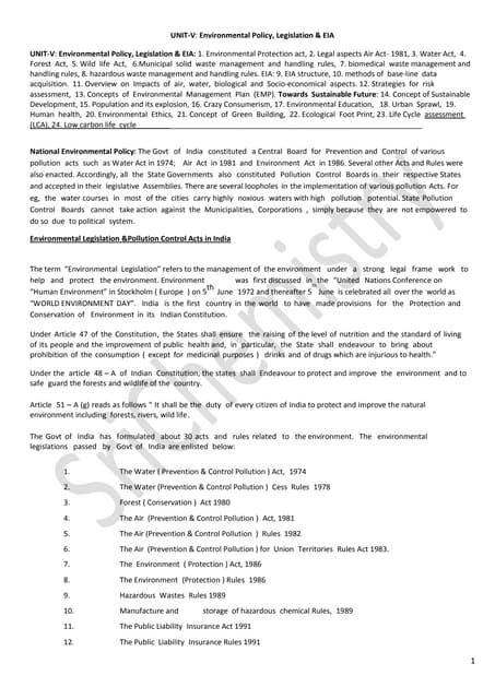 Environmental laws & policies | PPTX