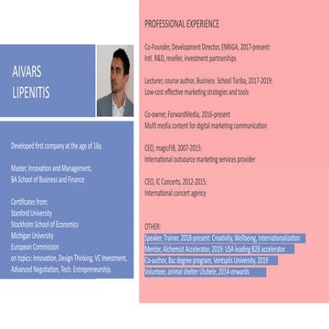 Aivars Lipenitis CV | PPT