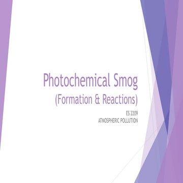 Photochemical formation of smog | PPTX