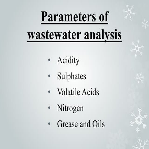 Parameters of waste water analysis | PPTX