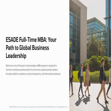 ESADE Full-Time MBA: A Globally Ranked 12-Month Program for Career ...