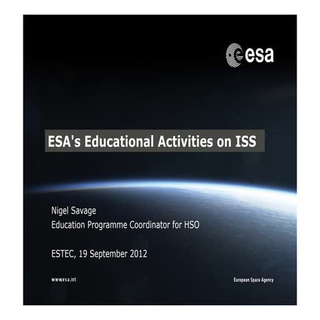ESA ISS Education Activities | PDF