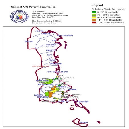 Eastern Samar Flood Areas Map by NAPC | PDF