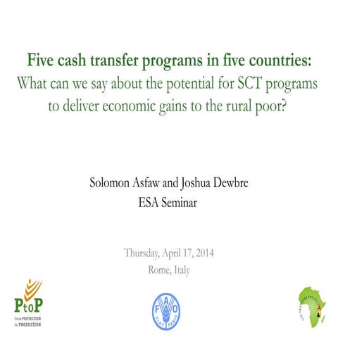 Five cash transfer programs in five countries: What can we say about ...