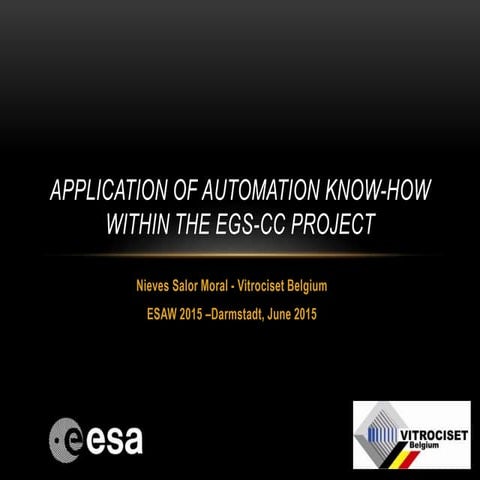 Application of the automation know-how within the EGS-CC project | PPT