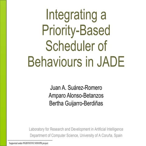 Integrating A Priority Based Scheduler Of Behaviours In Jade Ppt 5371