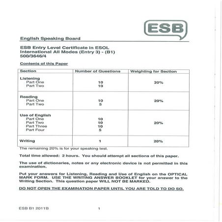 Esb b1 2011_b | PDF