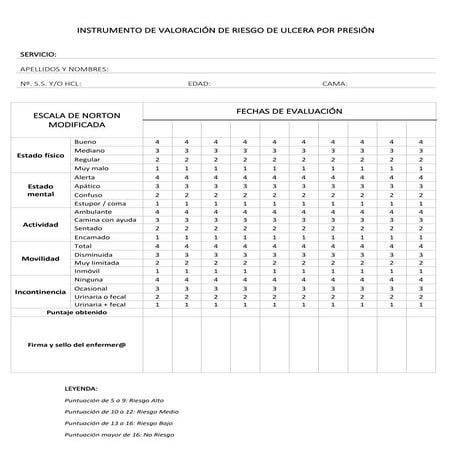 Escala De Valoracion De Riesgo De Lpp Pdf