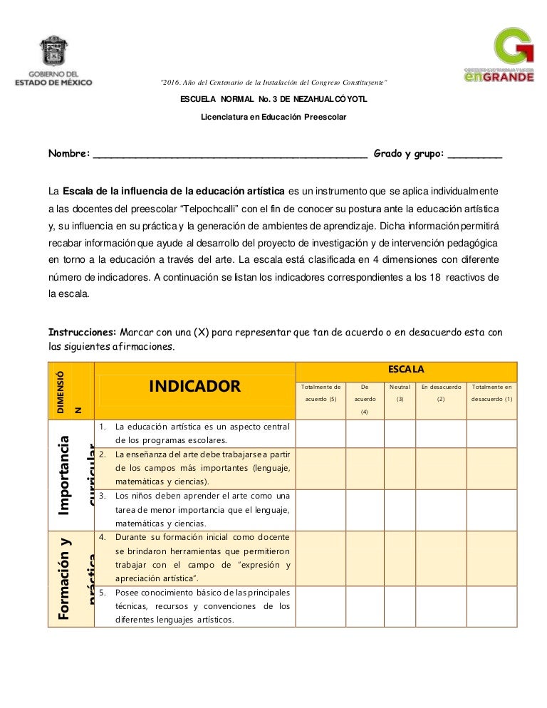 Escalas likert y cuestionarios