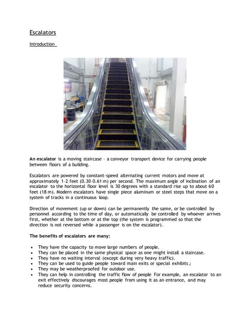 Building Utilities 2 : Elevators and Escalators | PPT