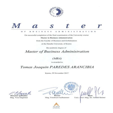 Master of Business Administration (MBA) Certificate | PDF