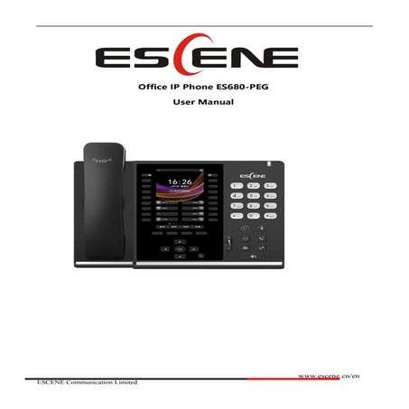Escene es680 peg office ip phone user manual | PDF