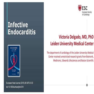 Esc guidelines endocarditis by prof deldago | PPTX