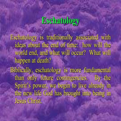 Eschatology 1 | PPT