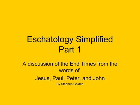 Eschatology 1 | PPT | Christianity | Religion & Spirituality