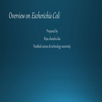 Escherichia coli | PPTX