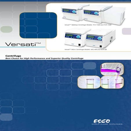 Esco HP Series Laboratory Refrigerators and Freezers | PDF