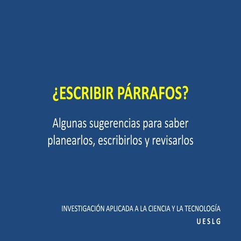 Escribir párrafos | PPTX