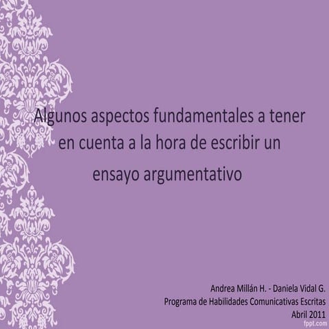 Escribir un ensayo argumentativo | PPT