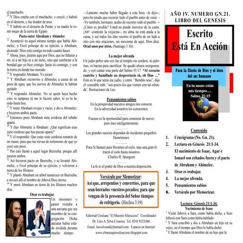 ESCRITO ESTA EN ACCIÓN. EL NACIMIENTO DE ISAAC. AGAR E ISMAEL SON ...