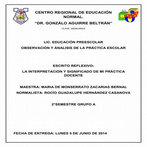 Escrito reflexivo sobre mis prácticas | PDF