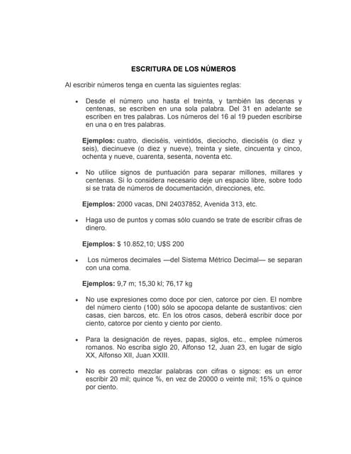 Lectura y escritura de los numeros | PDF