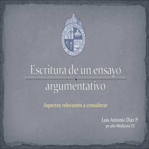 Escritura de un ensayo argumentativo | PPT