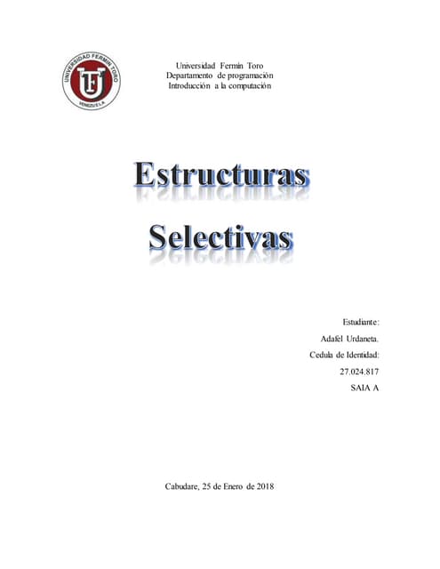 Ejercicios de estructuras selectivas (resueltos) | PDF