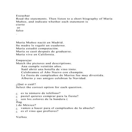 EscucharRead the statements. Then listen to a short biography of M.docx