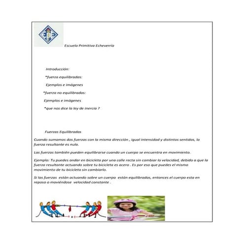 Fuerzas equilibradas y no equilibradas | PPTX