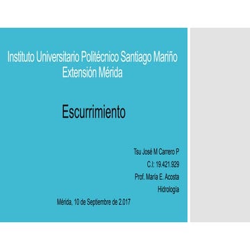 Escurrimiento o escorrentía | PPTX